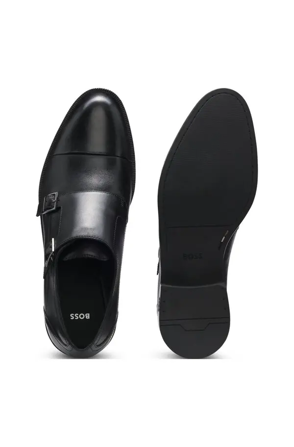 Hugo Boss Double-strap Leather Monk Shoes