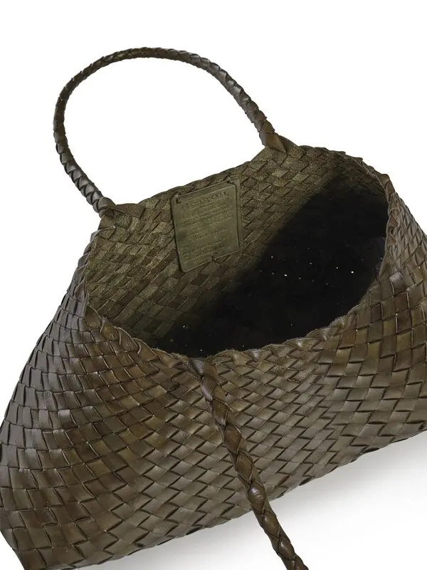 Dragon Diffusion Big Santa Croce Woven Leather Tote Bag