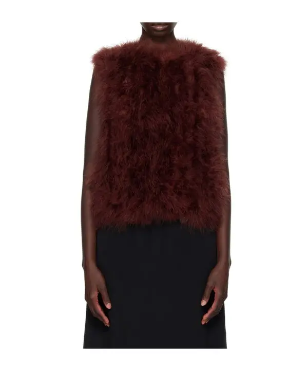 YVES SALOMON Cropped Feather Vest