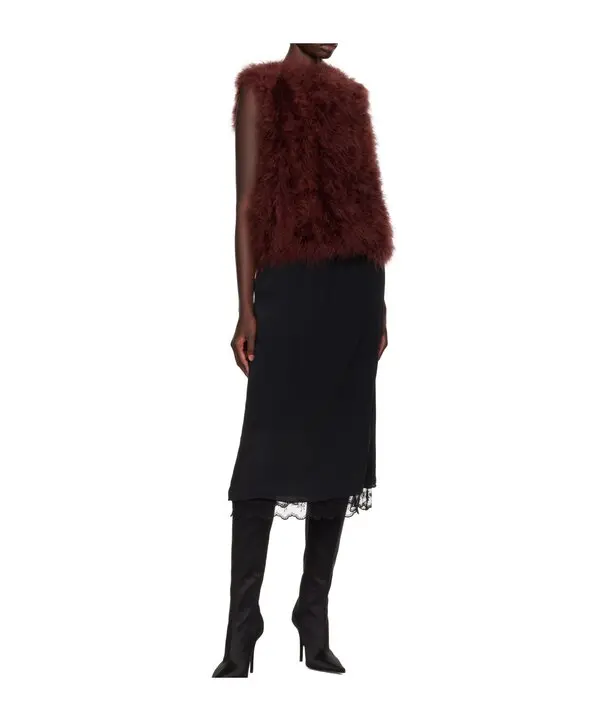 YVES SALOMON Cropped Feather Vest