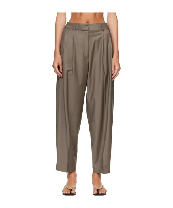 CORDERA Virgin Wool Masculine Barrel Trousers