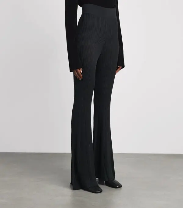 L'Agence Rib-knit Conan Flared Trousers