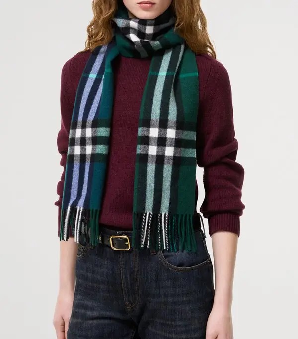 Burberry Cashmere Gradient Check Scarf