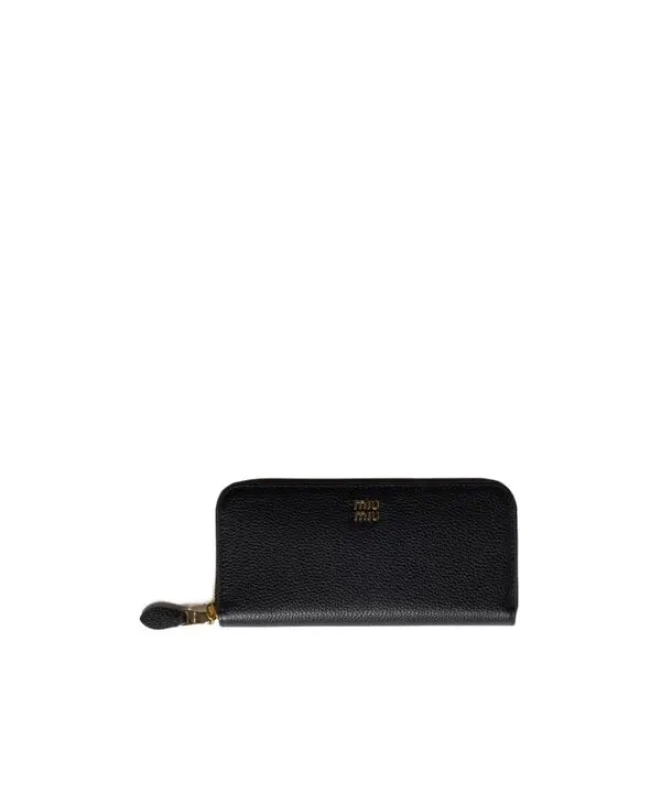 Miu Miu Large Leather Wallet - Black