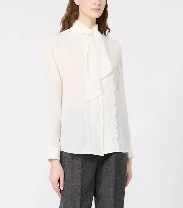 Max Mara Silk Pussybow Shirt