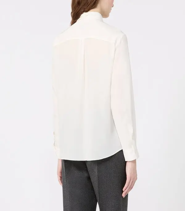 Max Mara Silk Pussybow Shirt