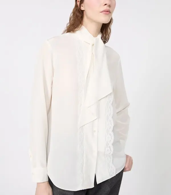 Max Mara Silk Pussybow Shirt