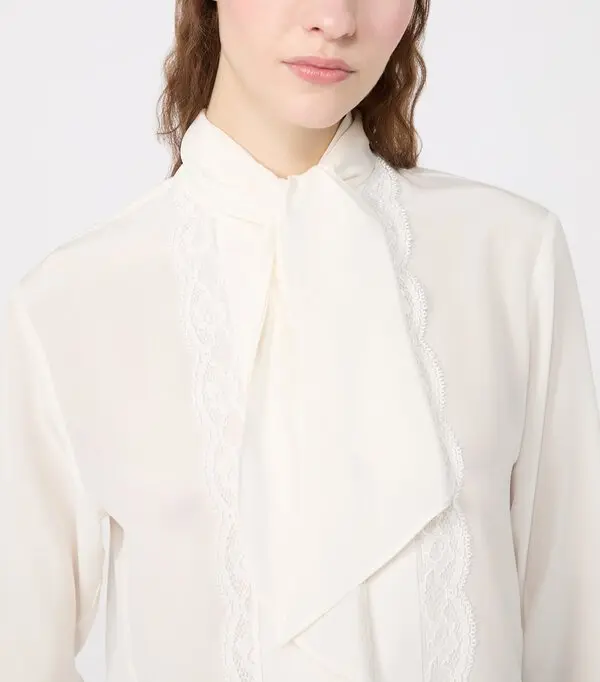 Max Mara Silk Pussybow Shirt