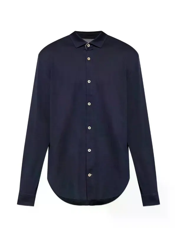 Eleventy Pique-knit Long-sleeve Shirt