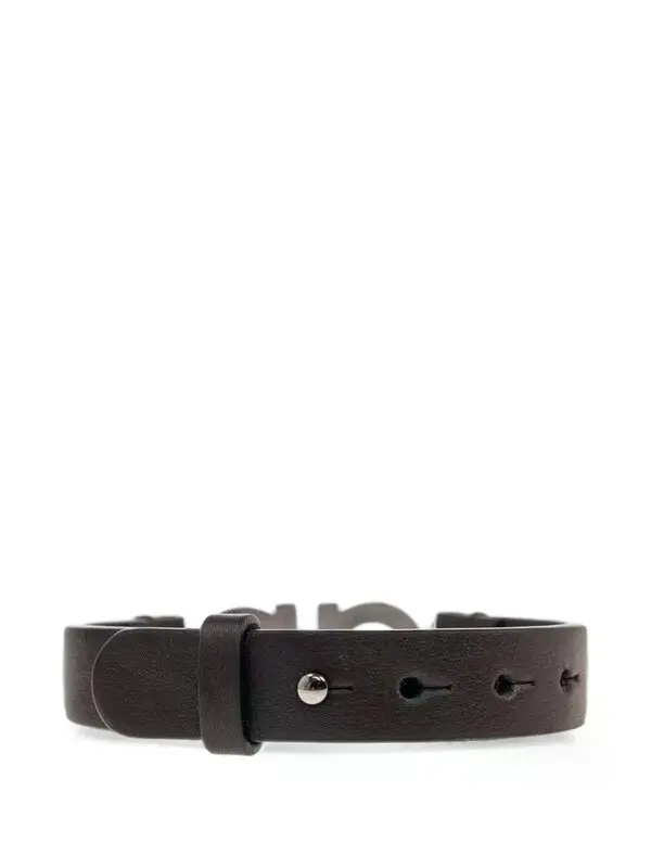 FERRAGAMO Double-gancini Leather Bracelet