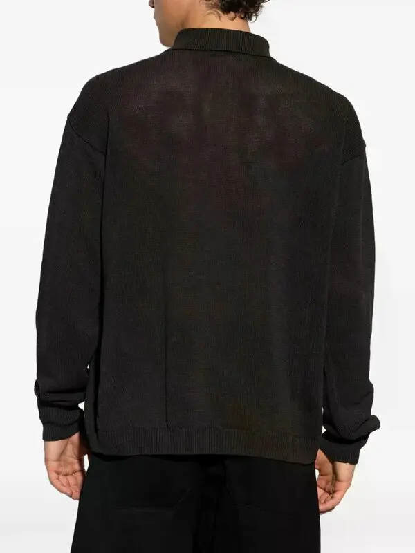 Studio Nicholson Heddy Polo-collar Sweater - Black