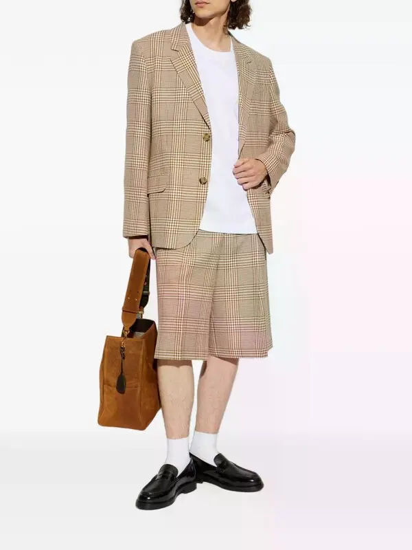 AMI Paris Checked Single-breasted Wool Blazer