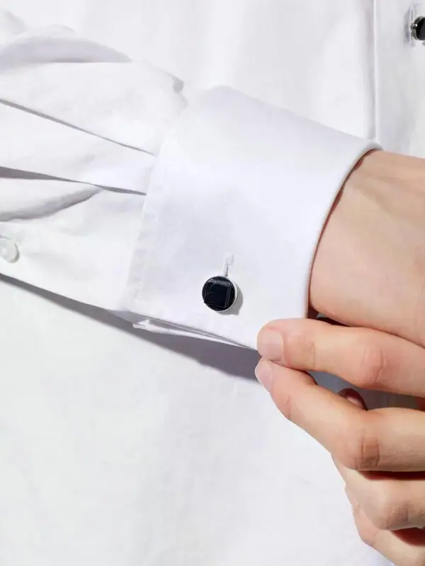 FERRAGAMO Stone-embellished Engraved-logo Cufflinks