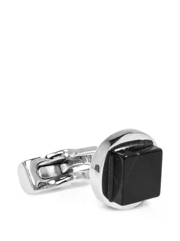 FERRAGAMO Stone-embellished Engraved-logo Cufflinks