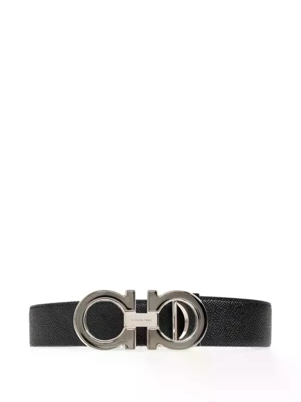 FERRAGAMO Gancini Reversible Belt Set - Black