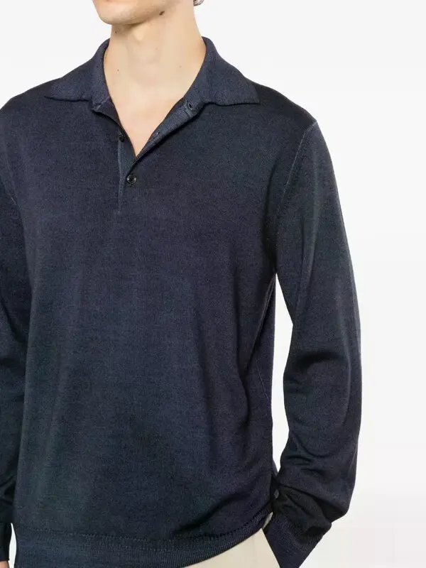 120% Lino Long-sleeve Polo Shirt