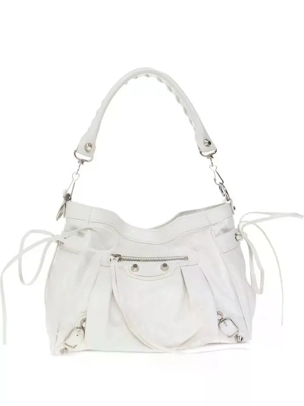 Balenciaga Le City Bucket Bag Small In Optic - White