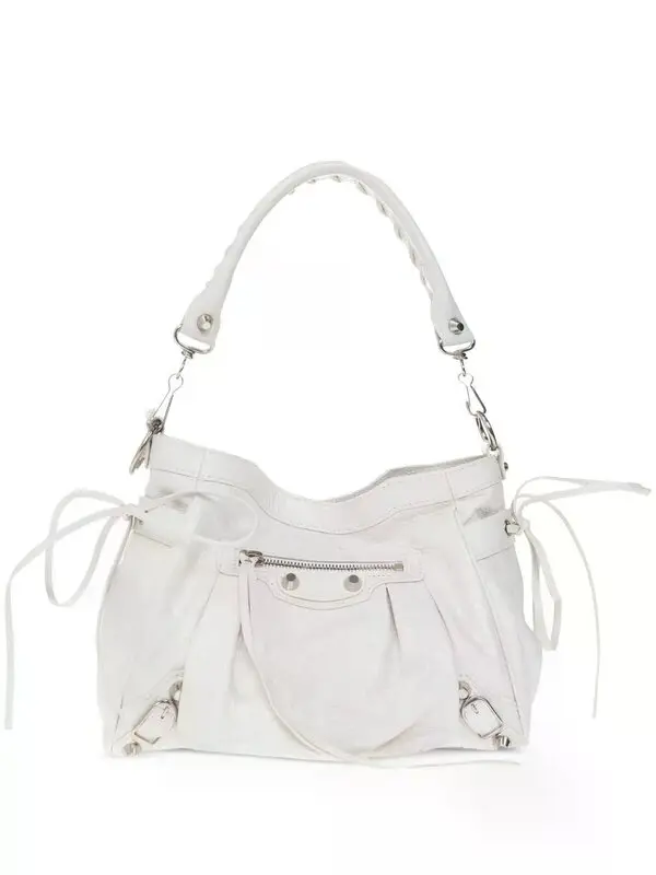 Balenciaga Le City Bucket Bag Small In Optic - White