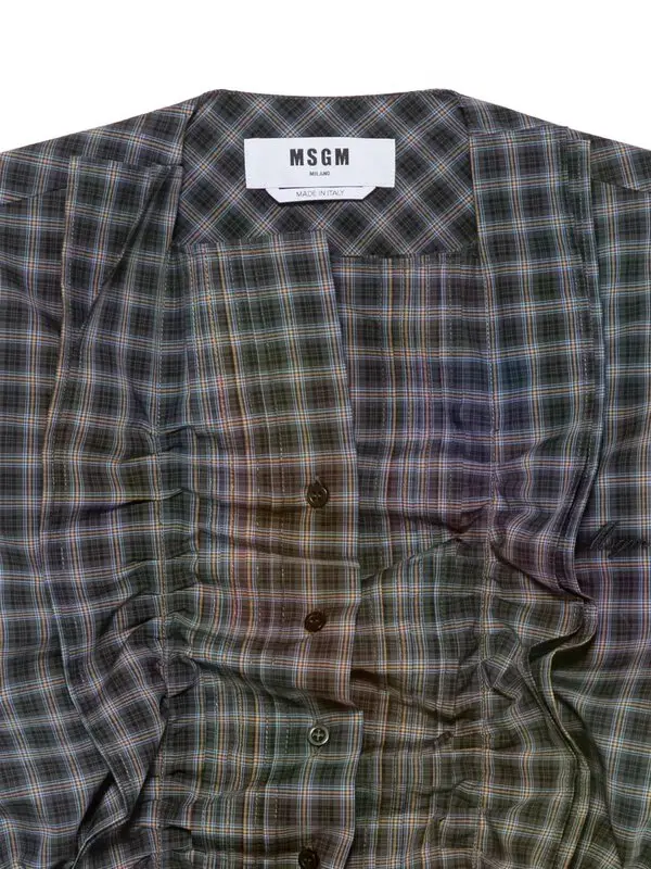 MSGM Ruffled Check Shirt