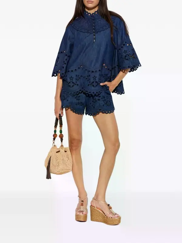 Zimmermann Broderie-anglaise Scalloped-hem Shorts