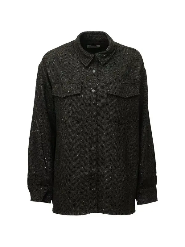 MC2 SAINT BARTH Cambry Wool Blend Overshirt With Herringbone Pattern