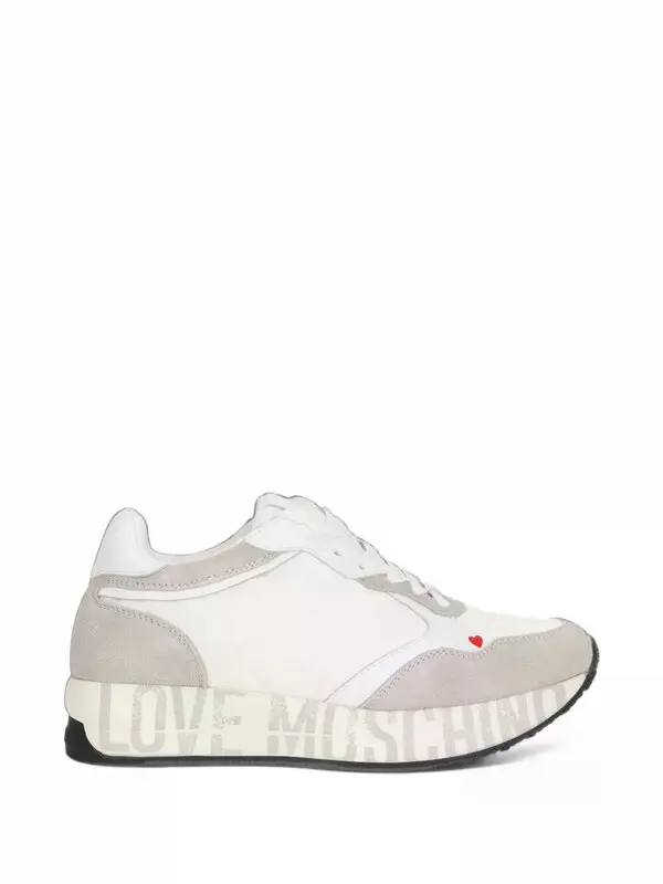 Moschino Quilted Panelled Sneakers - White