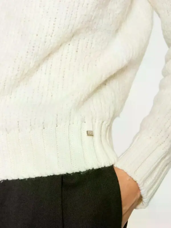 Herno Bouclé Ribbed-trim Sweater