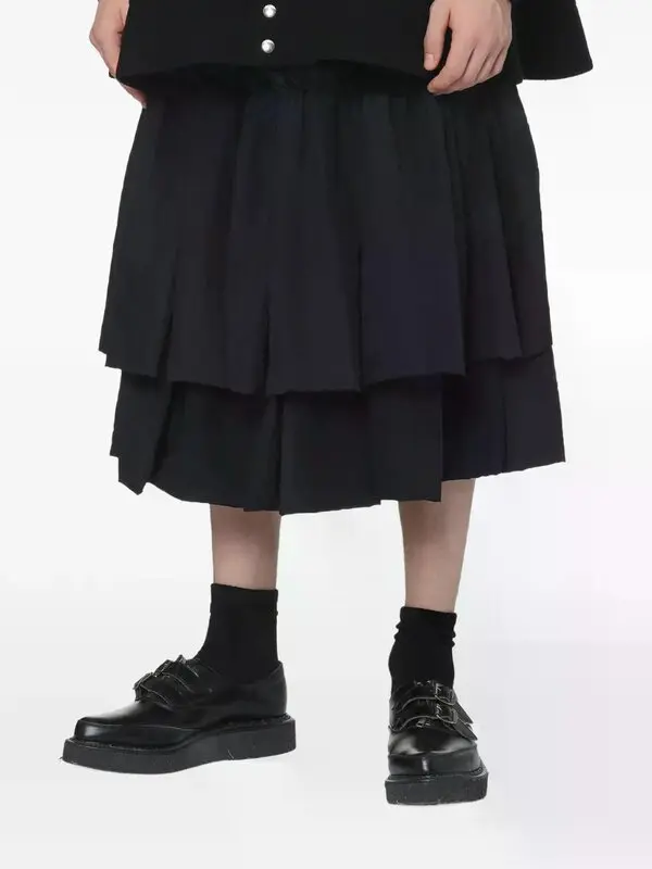Comme Des Garçons Ruffled Tiered Midi Skirt - Black