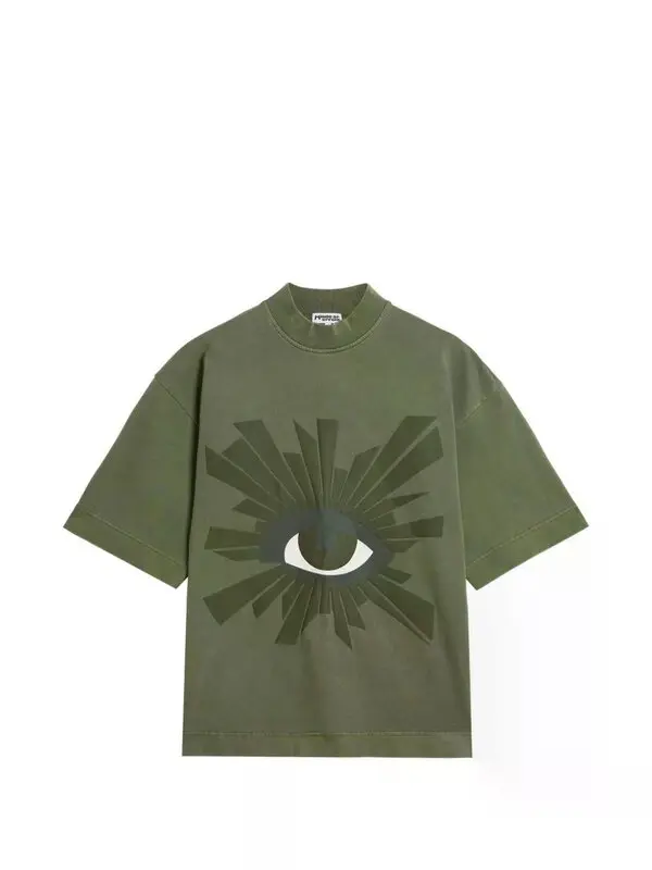 HOUSE OF ERRORS All-seeing Logo-patch T-shirt - Green