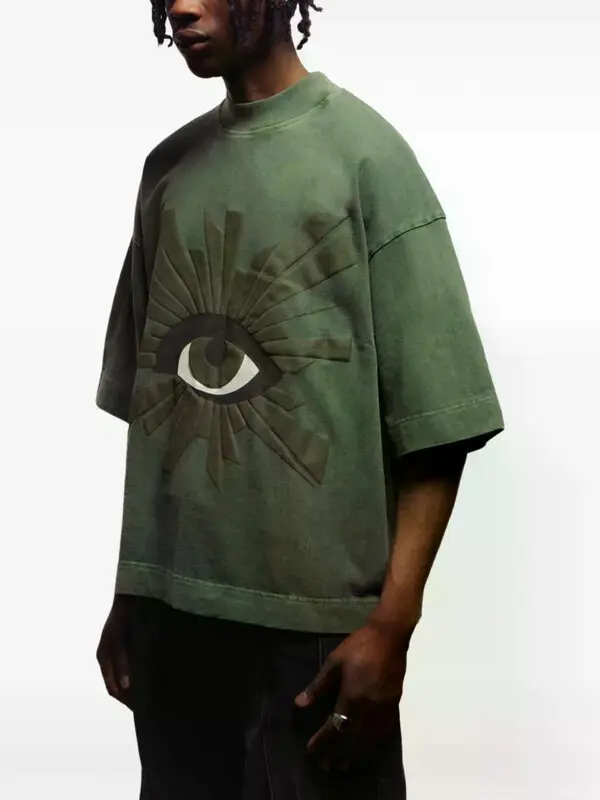HOUSE OF ERRORS All-seeing Logo-patch T-shirt - Green