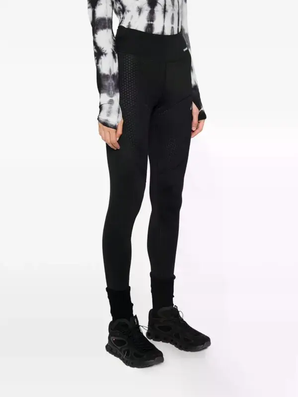 Asics Logo-detail Textured-panel Leggings