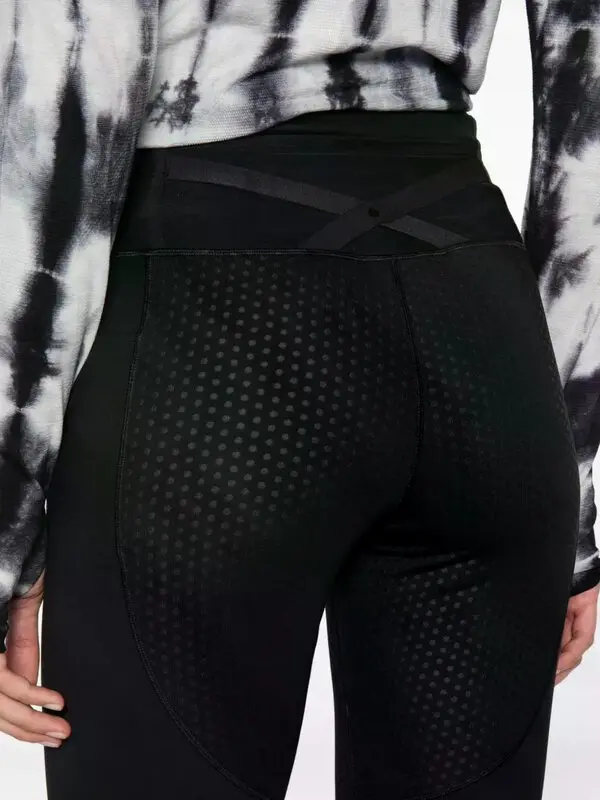 Asics Logo-detail Textured-panel Leggings