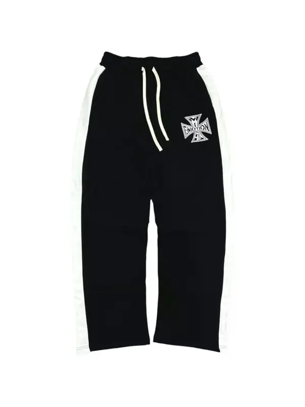Mixed Emotion Quarter Logo-print Track Pants - Black