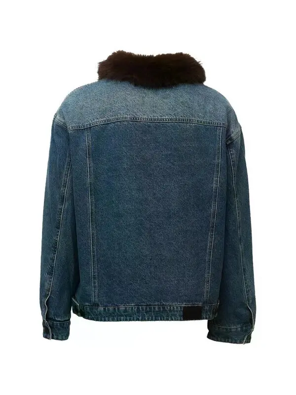 MC2 SAINT BARTH Faux-fur Collar Denim Jacket