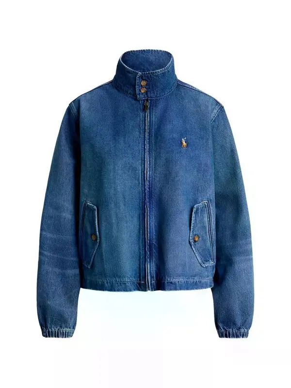 Polo Ralph Lauren Logo-embroidered Zip-up Denim Jacket - Blue