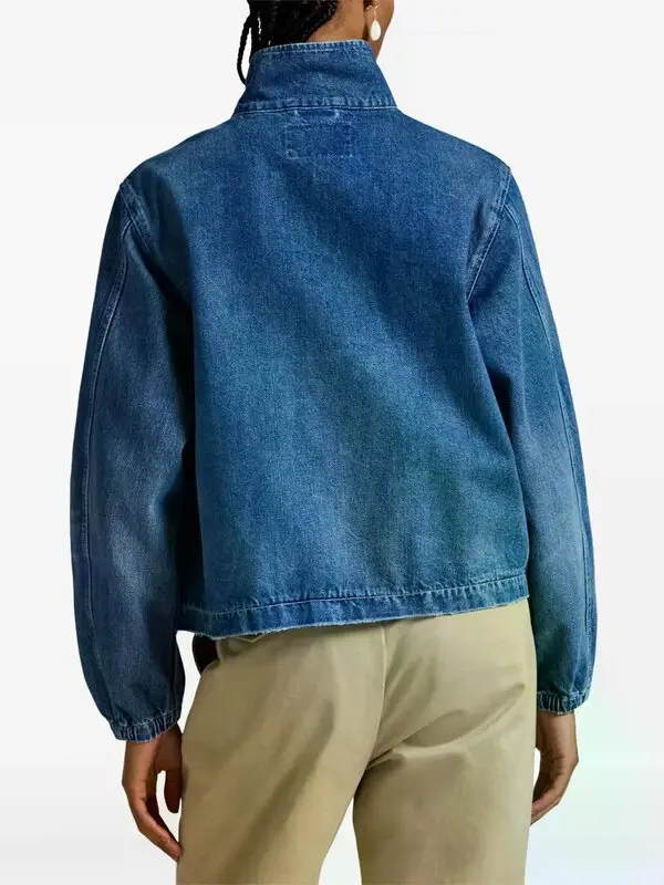 Polo Ralph Lauren Logo-embroidered Zip-up Denim Jacket - Blue