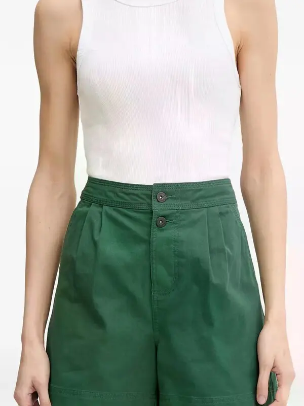 Columbia Acker Rock Pleated Logo-patch Shorts - Green