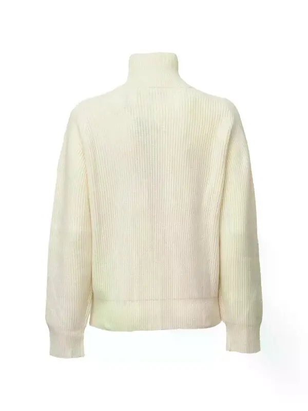 MC2 SAINT BARTH Off White Isalyn Wool Half-zip Knit Sweater