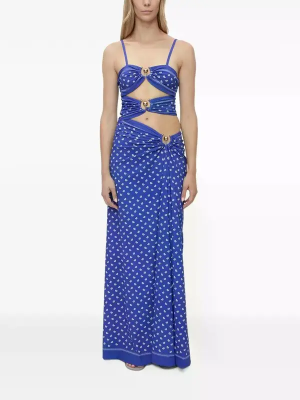 Christopher Esber Bandana Ruched Orbit Maxi Dress