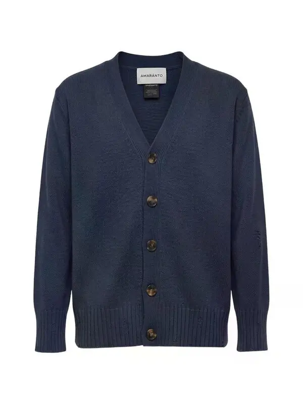 AMARANTO Distressed V-neck Cardigan