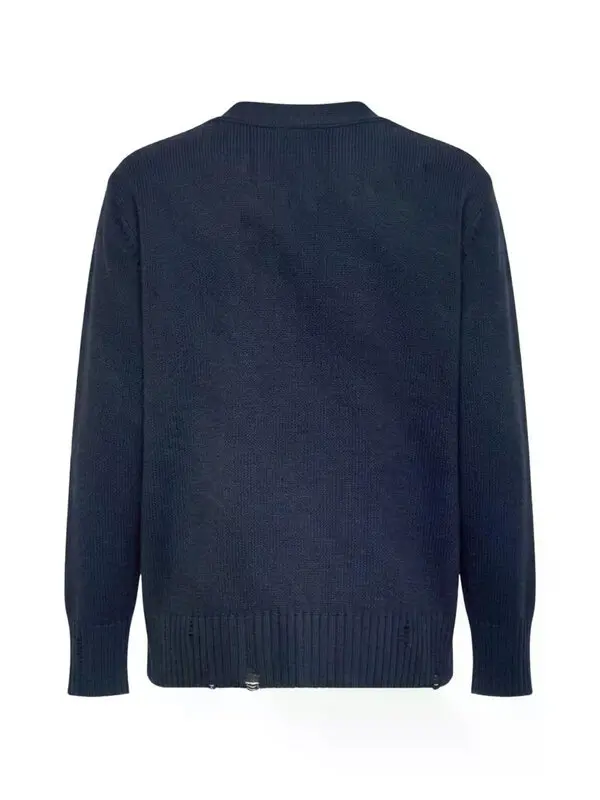 AMARANTO Distressed V-neck Cardigan
