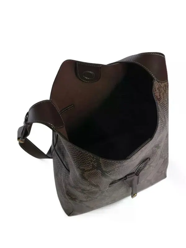 GIANNI CHIARINI Large Sienna Snake-effect Leather Tote Bag