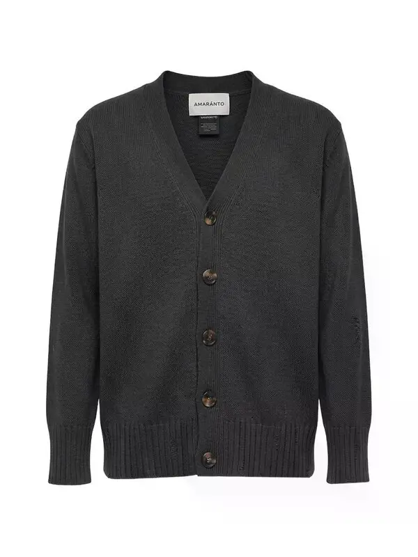 AMARANTO Distressed V-neck Cardigan