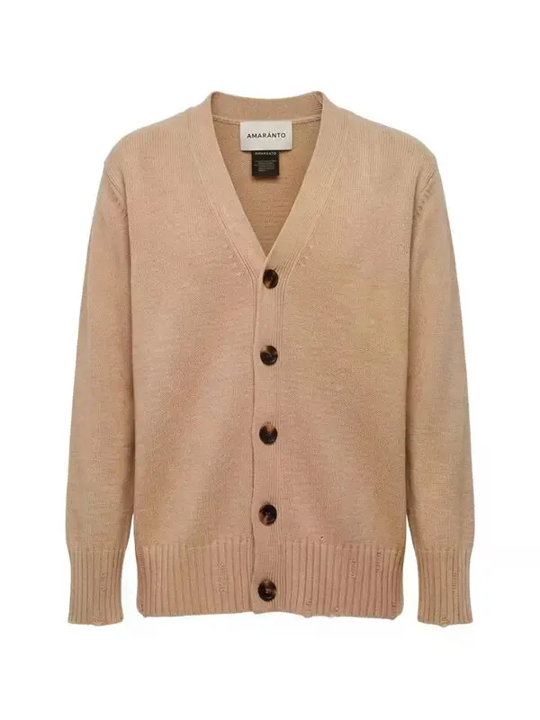 AMARANTO Distressed V-neck Cardigan