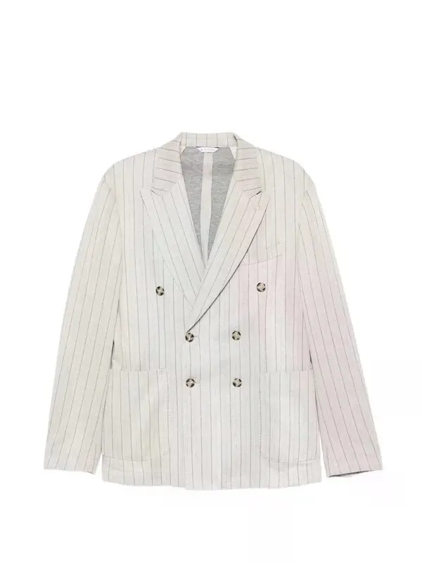 MANUEL RITZ Double-breasted Regimental-stripe Blazer