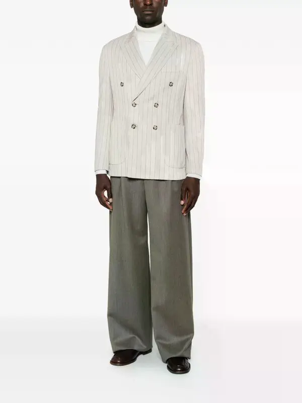 MANUEL RITZ Double-breasted Regimental-stripe Blazer