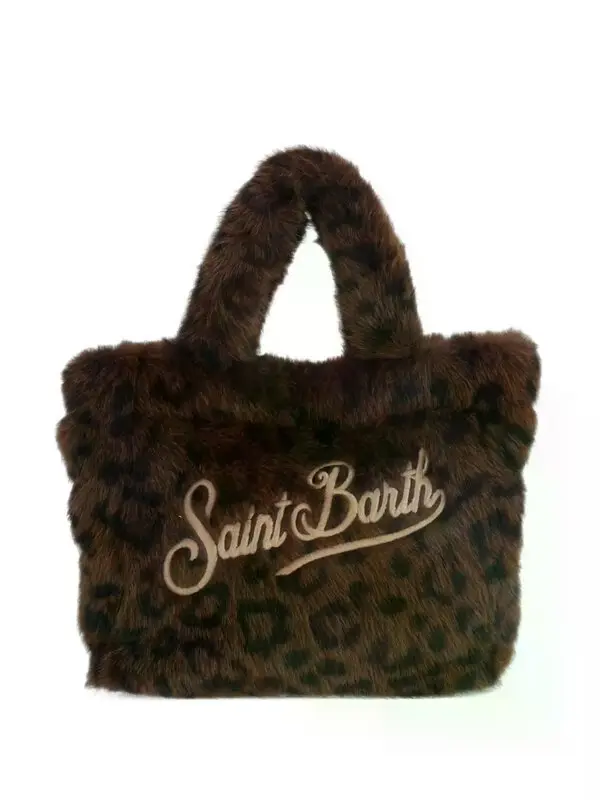 MC2 SAINT BARTH Vanity Mini Leopard-print Faux-fur Tote Bag