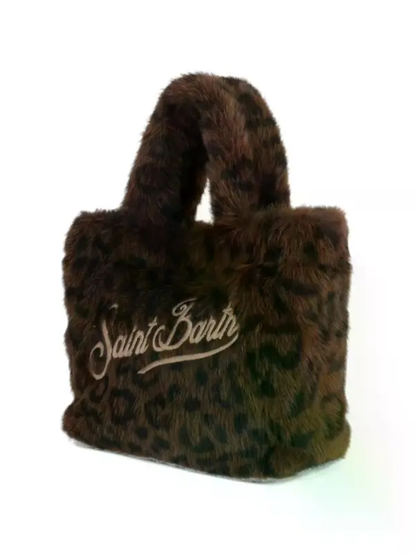 MC2 SAINT BARTH Vanity Mini Leopard-print Faux-fur Tote Bag