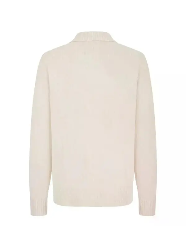 AMARANTO Long-sleeved Polo Sweater