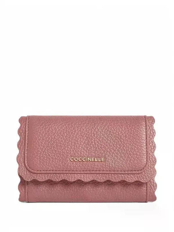 COCCINELLE Lace Scalloped-edge Pebbled Wallet - Pink
